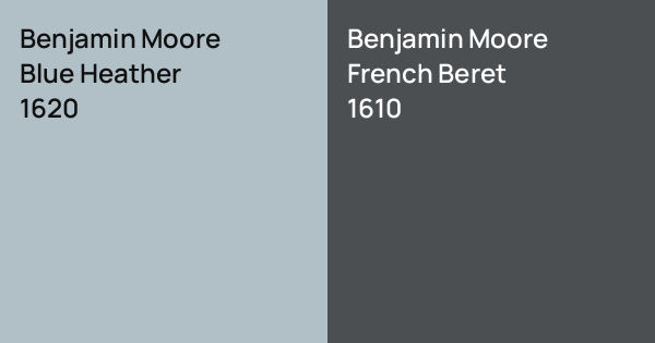 Benjamin Moore Blue Heather vs. Benjamin Moore French Beret comparison