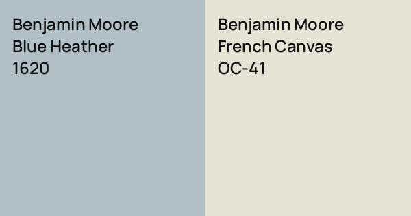 Benjamin Moore Blue Heather vs. Benjamin Moore French Canvas comparison