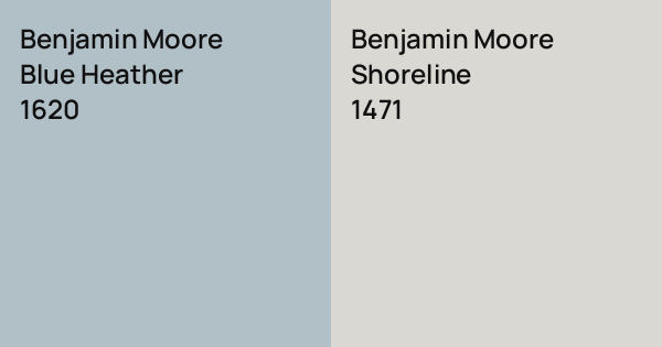 Benjamin Moore Blue Heather vs. Benjamin Moore Shoreline comparison
