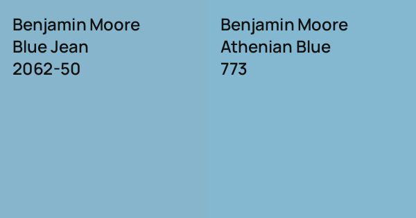 Benjamin Moore Blue Jean vs. Benjamin Moore Athenian Blue comparison