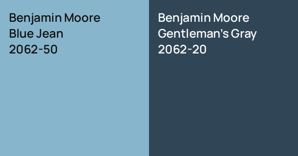 Benjamin Moore Blue Jean vs. Benjamin Moore Gentleman's Gray comparison