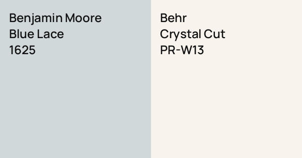 Benjamin Moore Blue Lace vs. Behr Crystal Cut comparison