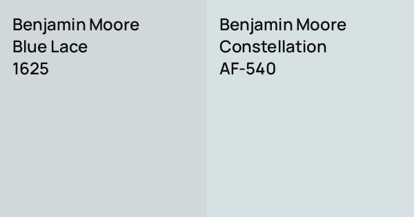 Benjamin Moore Blue Lace vs. Benjamin Moore Constellation comparison