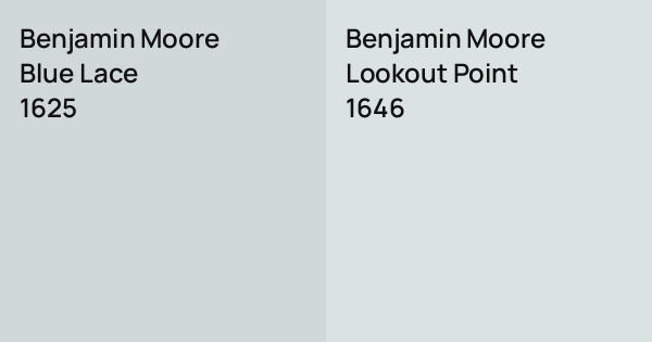 Benjamin Moore Blue Lace vs. Benjamin Moore Lookout Point comparison