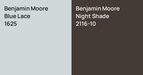 Benjamin Moore Blue Lace vs. Benjamin Moore Night Shade comparison