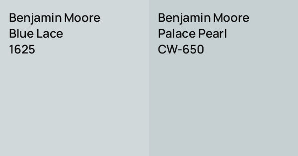 Benjamin Moore Blue Lace vs. Benjamin Moore Palace Pearl comparison