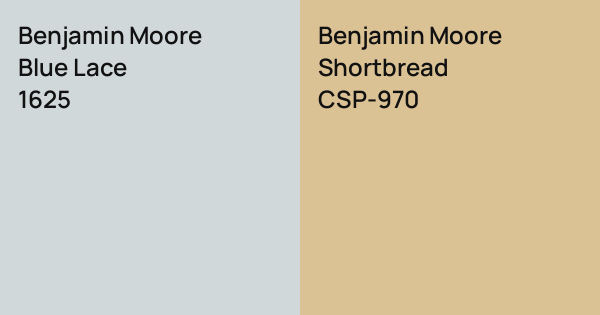 Benjamin Moore Blue Lace vs. Benjamin Moore Shortbread comparison