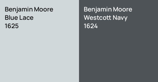 Benjamin Moore Blue Lace vs. Benjamin Moore Westcott Navy comparison
