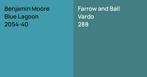 Benjamin Moore Blue Lagoon vs. Farrow and Ball Vardo comparison