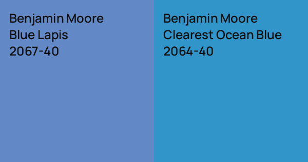 Benjamin Moore Blue Lapis vs. Benjamin Moore Clearest Ocean Blue comparison