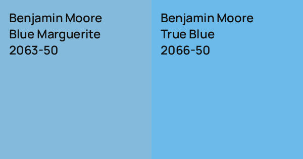 Benjamin Moore Blue Marguerite vs. Benjamin Moore True Blue comparison