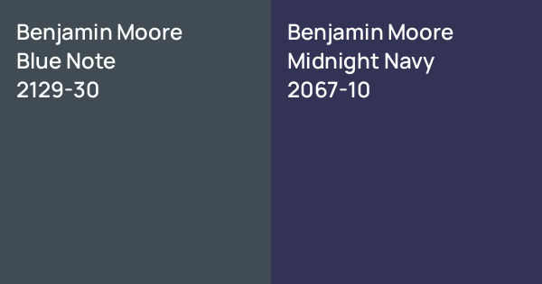Benjamin Moore Blue Note vs. Benjamin Moore Midnight Navy comparison