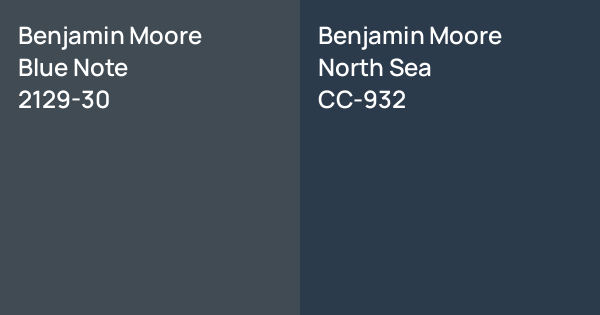 Benjamin Moore Blue Note vs. Benjamin Moore North Sea comparison