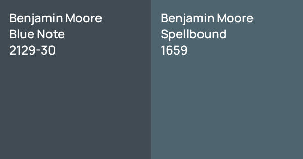 Benjamin Moore Blue Note vs. Benjamin Moore Spellbound comparison