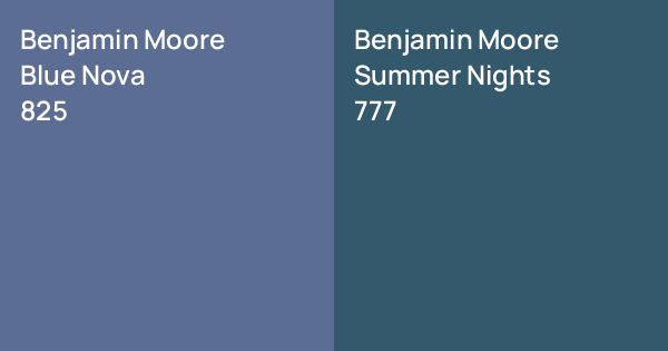 Benjamin Moore Blue Nova vs. Benjamin Moore Summer Nights comparison