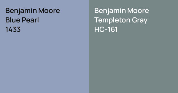 Benjamin Moore Blue Pearl vs. Benjamin Moore Templeton Gray comparison
