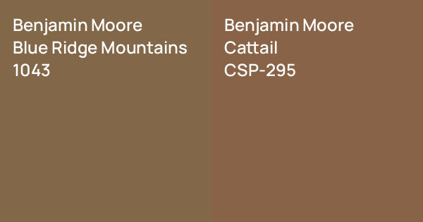 Benjamin Moore Blue Ridge Mountains vs. Benjamin Moore Cattail comparison