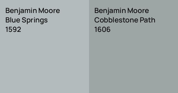 Benjamin Moore Blue Springs vs. Benjamin Moore Cobblestone Path comparison