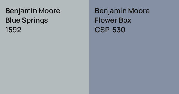 Benjamin Moore Blue Springs vs. Benjamin Moore Flower Box comparison