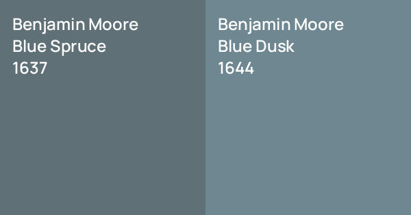 Benjamin Moore Blue Spruce vs. Benjamin Moore Blue Dusk comparison
