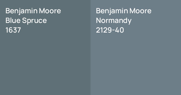 Benjamin Moore Blue Spruce vs. Benjamin Moore Normandy comparison