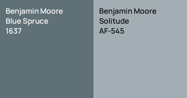 Benjamin Moore Blue Spruce vs. Benjamin Moore Solitude comparison