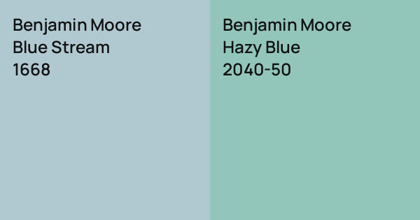 Benjamin Moore Blue Stream vs. Benjamin Moore Hazy Blue comparison