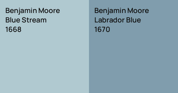 Benjamin Moore Blue Stream vs. Benjamin Moore Labrador Blue comparison