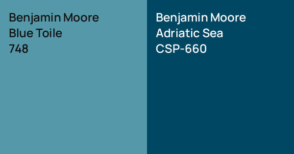 Benjamin Moore Blue Toile vs. Benjamin Moore Adriatic Sea comparison