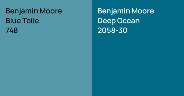 Benjamin Moore Blue Toile vs. Benjamin Moore Deep Ocean comparison