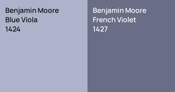 Benjamin Moore Blue Viola vs. Benjamin Moore French Violet comparison
