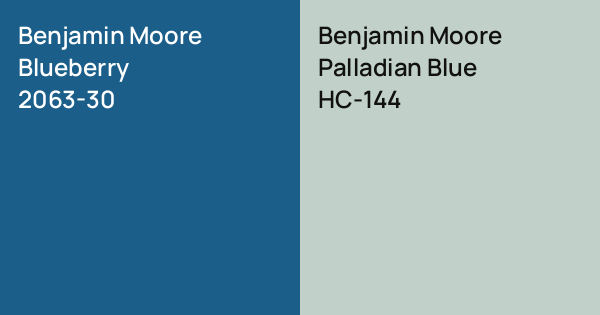 Benjamin Moore Blueberry vs. Benjamin Moore Palladian Blue comparison