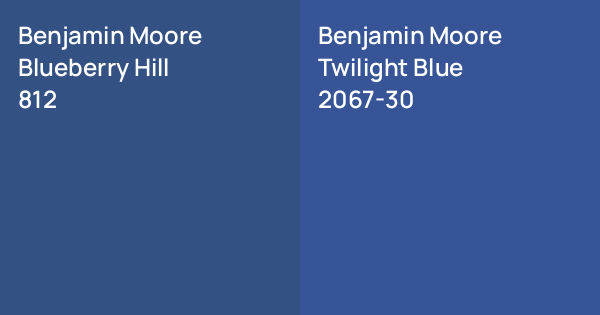 Benjamin Moore Blueberry Hill vs. Benjamin Moore Twilight Blue comparison