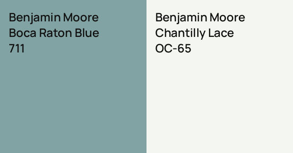 Benjamin Moore Boca Raton Blue vs. Benjamin Moore Chantilly Lace comparison