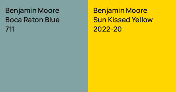 Benjamin Moore Boca Raton Blue vs. Benjamin Moore Sun Kissed Yellow ...