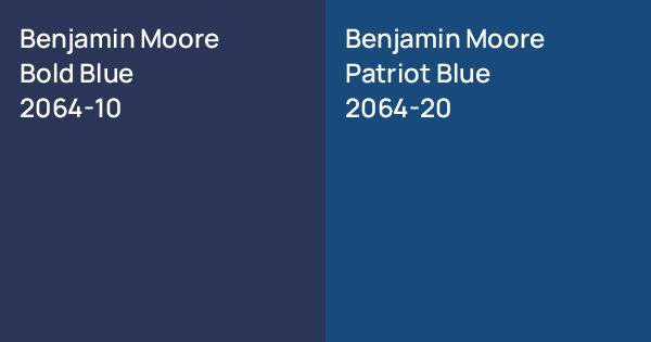 Benjamin Moore Bold Blue vs. Benjamin Moore Patriot Blue comparison