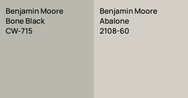 Benjamin Moore Bone Black vs. Benjamin Moore Abalone comparison