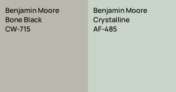 Benjamin Moore Bone Black vs. Benjamin Moore Crystalline comparison