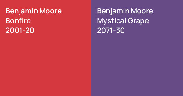 Benjamin Moore Bonfire vs. Benjamin Moore Mystical Grape comparison