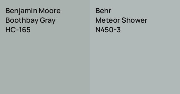 Benjamin Moore Boothbay Gray vs. Behr Meteor Shower comparison