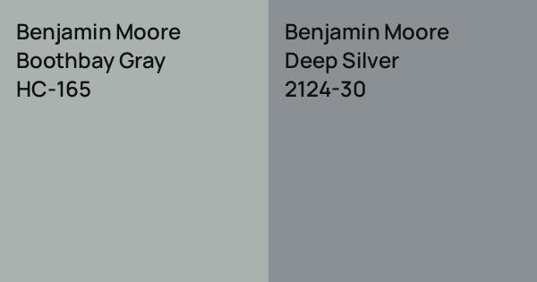 Benjamin Moore Boothbay Gray vs. Benjamin Moore Deep Silver comparison