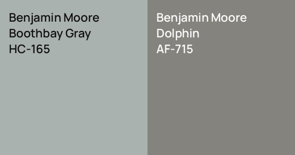 Benjamin Moore Boothbay Gray vs. Benjamin Moore Dolphin comparison
