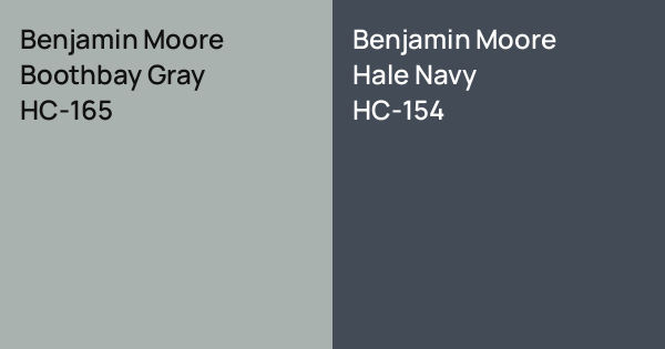 Benjamin Moore Boothbay Gray vs. Benjamin Moore Hale Navy comparison