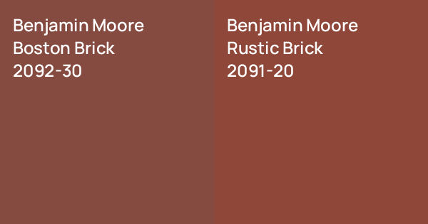 Benjamin Moore Boston Brick vs. Benjamin Moore Rustic Brick comparison