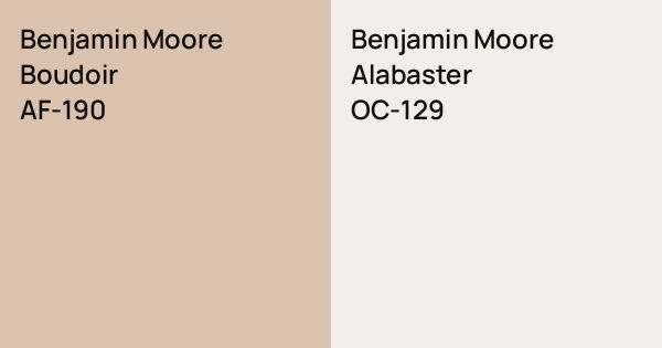 Benjamin Moore Boudoir vs. Benjamin Moore Alabaster comparison