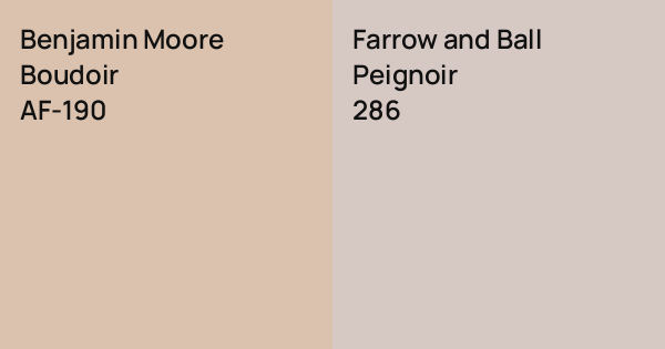 Benjamin Moore Boudoir vs. Farrow and Ball Peignoir comparison