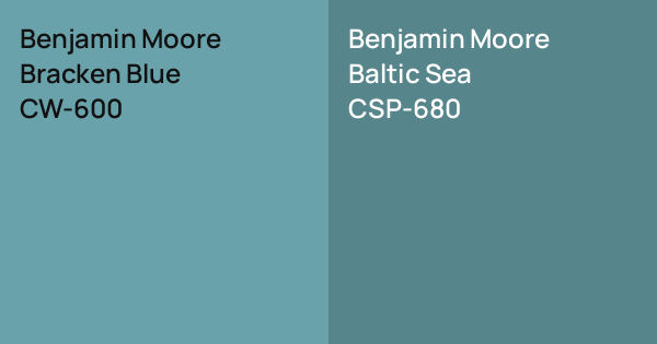 Benjamin Moore Bracken Blue vs. Benjamin Moore Baltic Sea comparison