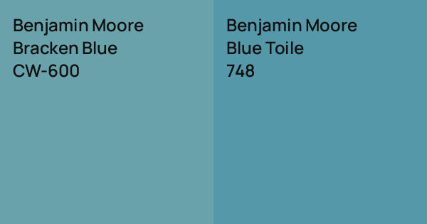 Benjamin Moore Bracken Blue vs. Benjamin Moore Blue Toile comparison