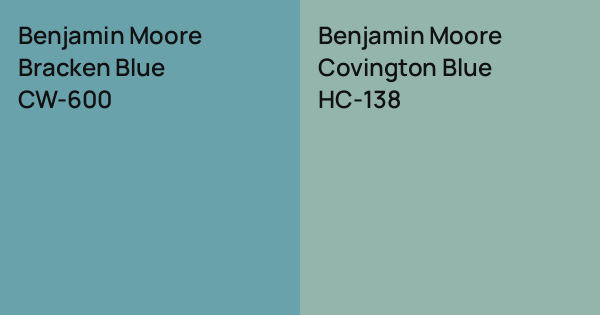 Benjamin Moore Bracken Blue vs. Benjamin Moore Covington Blue comparison