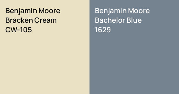 Benjamin Moore Bracken Cream vs. Benjamin Moore Bachelor Blue comparison